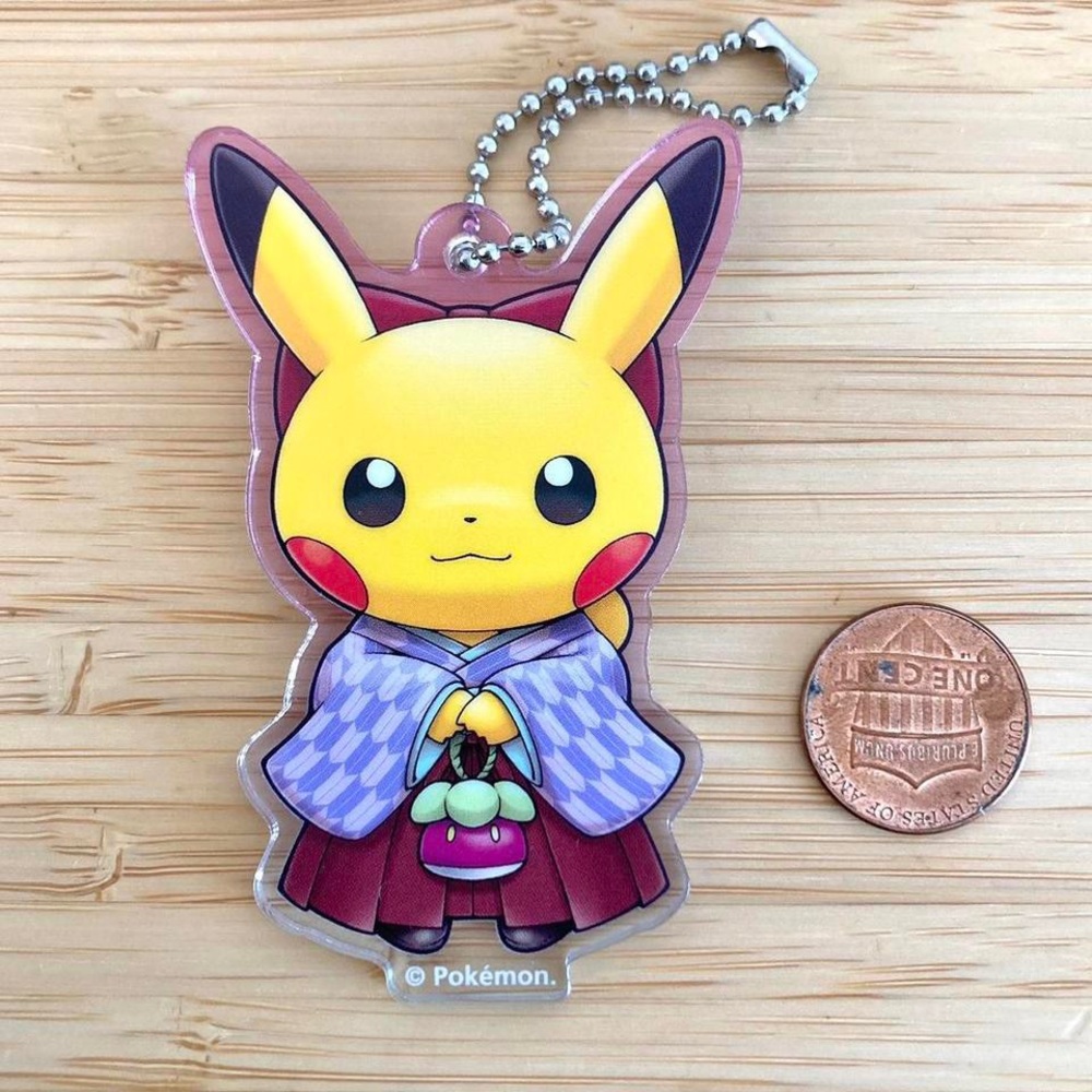 Rare Poncho Pikachu Acrylic Keychain - Gem
